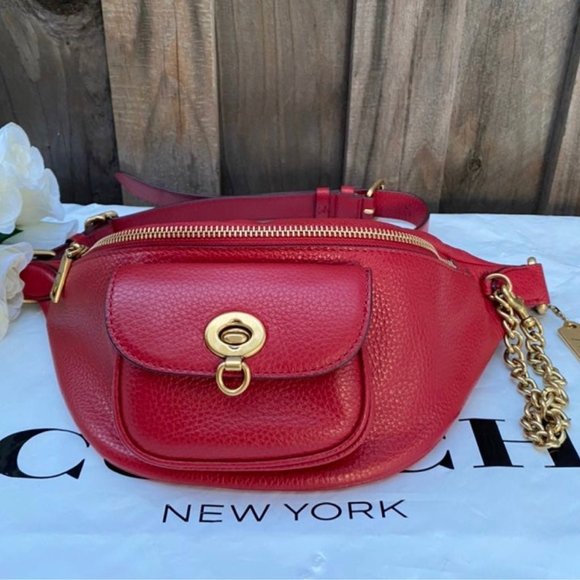 Coach | Bags | Coach X Jennifer Lopez Chain Belt Bag In Red C65 | Poshmark